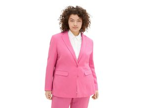 4066887467912 - Große Größen Blazer mit tiefem Reverskragen im Leinen-Mix pink Gr44