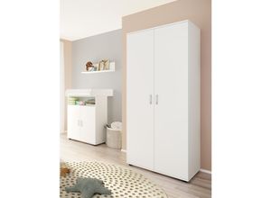 4260347792433 - nonjoo Babyzimmer Lunis Kleiderschrank 2-trg mit Fachböden und Kleiderstange