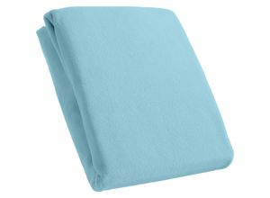 2100000792399 - Spannbetttuch Mikrofaser Fleece hellblau ca 160 x 200 cm