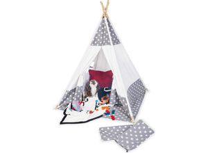 4035769046149 - Tipi Zelt Kinder ab 3 Jahren inklusive Bodenmatte mit Fenster (Jakara) - B-Ware neuwertig