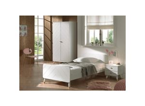 5420070238014 - BILLY Jugendzimmer Set 3-tlg best aus Bett 90 x 200 cm Nachtkonsole und Kleiderschrank 2-trg