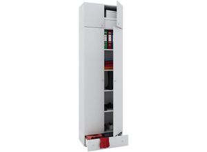 4051814352522 - Holz Kleiderschrank Schrank mit 5 Fächer und Drehtüren erweiterbar Maße ca B 70 x H 238 x T 40 cm - Vandol
