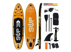 4099799000199 - 24MOVE® Standup Paddle Board SUP inkl umfangreichem Zubehör Paddel und Hochdruckpumpe ORANGE 320x80x15cm