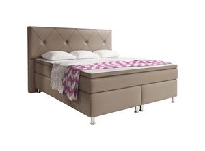 4260465765524 - IHG Boxspringbett Oxford 180x200 cm Kunstleder Muddy