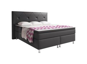 4260465765531 - IHG Boxspringbett Oxford 180x200 cm Kunstleder Anthrazit