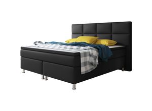 4260263717541 - IHG Boxspringbett Miami 180x200 cm Kunstleder Schwarz