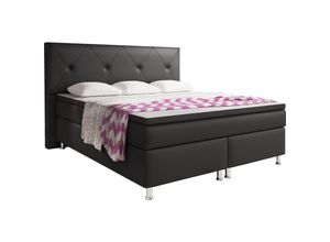 4260465765517 - IHG Boxspringbett Oxford 180x200 cm Kunstleder Schwarz