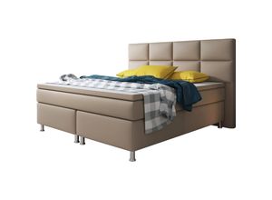 4260263717572 - IHG Boxspringbett Miami 180x200 cm Kunstleder Muddy