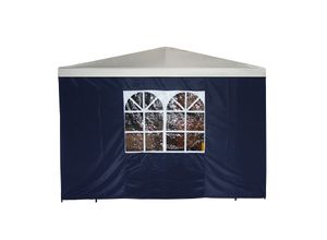 4050747454341 - Mit Doppelfenster Seitenplane für Pavillon 3x19 Meter Polyester blau mit Fenster