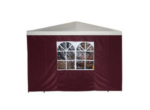 4050747454365 - Seitenplane für Pavillon 3x19 Meter Polyester bordeaux mit Fenster