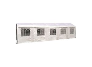 Image of DEGAMO Seitenplane für Partyzelt, Länge 10 Meter, PVC weiß mit Fenstern