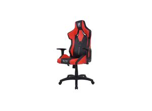 4056551131430 - ELITE Gaming-Stuhl PREDATOR ergonomisch Höhe verstellbar bis 150 kg 3D-Armlehnen Wippmechanik (Rot Schwarz)