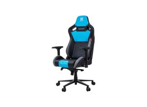 4056551138453 - ELITE Gaming-Stuhl MERCENARY groß ergonomisch mit Premium-Rücken- und Kopf-Nackenkissen 48-53cm (Schwarz Grau Blau)