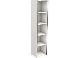 4044917423572 - Einzelregal schmal 5 OH - Weiß Weiss 41 cm x 183 cm x 38 cm Büroregale von Büromöbel Experte