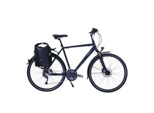 4260471753805 - HAWK Trekking Deluxe mit Tasche Ocean Blue Herren 28 Zoll - Rahmenhöhe 57cm  Fahrrad mit Microshift 27 Gang Kettenschaltung & Beleuchtung