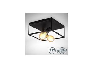 4057722006755 - Bklicht - Deckenleuchte Vintage schwarz Metall Deckenlampe Industrie Retro Draht E27 Käfig - 10