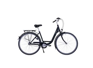 4260471753324 - HAWK City Wave Premium Black Damen 26 Zoll - Fahrrad mit 3-Gang Shimano Nabenschaltung Beleuchtung & Ergogriffen