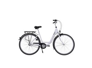 4260471753331 - HAWK City Wave Premium White Damen 26 Zoll - Fahrrad mit 3-Gang Shimano Nabenschaltung Beleuchtung & Ergogriffen