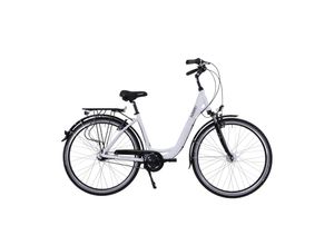 4260471753416 - HAWK City Wave Deluxe White - Damen 26 Zoll - Leichtes Fahrrad mit 7-Gang Shimano Nabenschaltung Felgenbremse & Nabendynamo