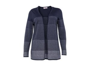 4061303473812 - Große Größen Strickjacke mit optischem Farbverlauf marine-weiß Gr56 58