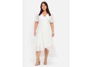 4063136324620 - Große Größen Chiffonkleid im Lagenlook mit Unterkleid offwhite Gr48