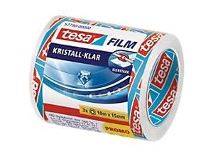 4042448839442 - tesa Klebeband tesafilm Kristall-Klar Transparent 15 mm (B) x 10 m (L) Polypropylene (PP) 3 Stück