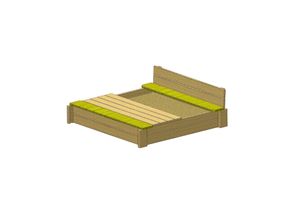 4751017091050 - Wendi Toys - Holz Sandkasten Delux mit Sitzflächen inkl Holzabdeckung grün natur