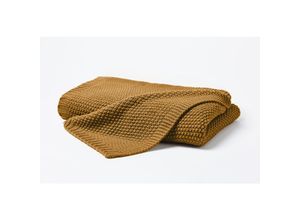 4002895137959 - Strickdecke Wohndecke senf Größe 130x170 cm