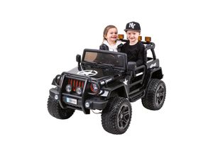 4056551059581 - Kinder-Elektroauto Wrangler 4x4 Jeep 2-Sitzer Fernbedienung EVA-Reifen Stoßdämpfer 140 Watt (Schwarz)