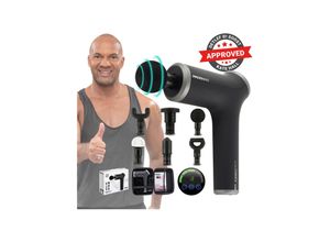 4056551133984 - Miweba Sports Massagepistole MM200 Massage-Gun 2500 mAh für Faszien-Muskelmassage mit 6 Aufsätzen (Schwarz Grau)