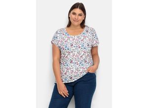 4063136936762 - Große Größen Shirt mit floralem Alloverprint weiß bedruckt Gr44