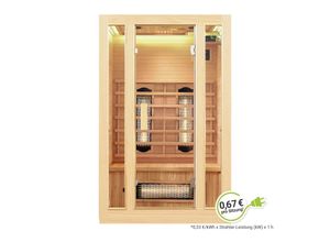 4260565522676 - Infrarotkabine Nyborg S120V Vollspektrumstrahler & Hemlockholz 2 Personen 120 x 105 x 190 cm led Farblicht & Glastür Infrarotsauna Sauna