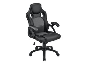 4260304769553 - Racing Schreibtischstuhl Montreal - ergonomisch höhenverstellbar & gepolstert bis 120 kg - Bürostuhl Drehstuhl pc Gaming Stuhl - grau - Juskys