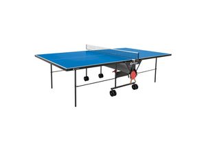 2100000722181 - Outdoor Tischtennisplatte mit Schlägerset und Abdeckhülle blau