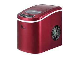 4260565523338 - Eiswürfelmaschine IcyCube - 12 kg in 24 Std - Eiswürfel in 7 - 13 min - Eiswürfelbereiter 100 Watt - Icemaker 24 Liter Wassertank – Rot