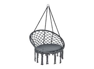 4260565524465 - Hängesessel Cadras anthrazit - 60 cm breites Kissen –Indoor Hängekorb 120 kg Belastbarkeit