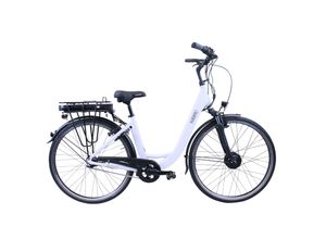 4260471754932 - HAWK eCity Wave White - Damen 28 Zoll Weiß – versch Farben - E-Bike mit leichtem Aluminiumrahmen I Shimano 7 Gang Nabenschaltung