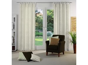 4004567118983 - Vorhang WIRTH Dangard Gardinen Gr 145 cm Schlaufen 135 cm beige (natur) Schlaufen Gardine