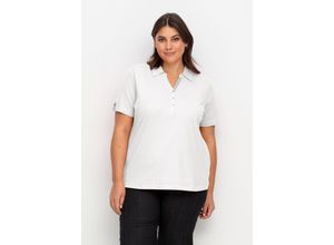 4063136945276 - Große Größen Poloshirt mit kurzem Arm und Kontrastdetails weiß Gr54