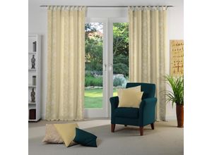 4004567119119 - Vorhang WIRTH Dangard Gr 1 gold (goldfarben) B135cm H145cm Polyacryl Polyester Gardinen