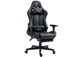 4250931574927 - Gaming Stuhl mit Fußstütze und ergonomsichen 4D-Armlehnen gaming chair in ergonomischer Sportsitz Optik Gamer Stuhl mit verstellbaren Rückenstützkissen Bürostuhl