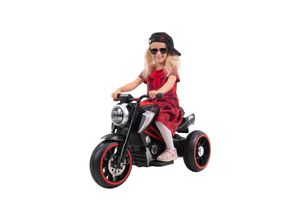 4056551139818 - Kindermotorrad Cruiserbike Motorsound Bremsautomatik 36 Watt 2x 6 Volt Hartplastikreifen LED (Schwarz)