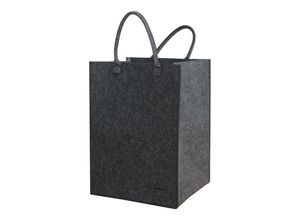 4057216038446 - - 100L Filz Wäschesammler 43x38x60cm xl Universal-Filz-Tasche Faltbarer Wäschekorb - grau