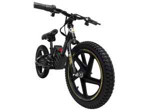 4056551236807 - Elektro-Laufrad 16 Zoll Kinder-Balance-Bike m 250 Watt Scheibenbremsen 3 Geschwindigkeitsstufen (Gelb)