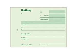 4002871303309 - Quittungsblock 3033 A6-quer mit MwSt selbstdurchschreibend 2x 40 Blatt