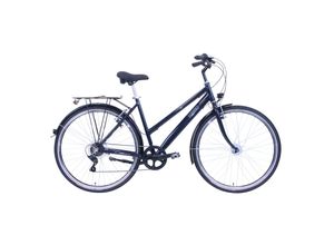 4260471755564 - HAWK Citytrek Easy Damen 28 Zoll  7-Gang Blau 46 cm - Leichtes Stadtfahrrad mit 7-Gang Shimano Kettenschaltung & Nabendynamo