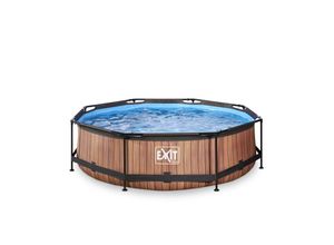 8719874703406 - Exit Toys Frame Pool ø 300 x 76 cm Holzoptik holzfarben