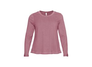 4063135162056 - Große Größen Langarmshirt in Melange-Optik figurumspielend hellmauve Gr44 46