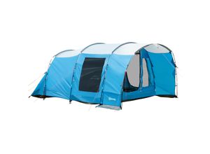 4255633524676 - Campingzelt mit Erdspieße Tragetasche und Spannseilen blau 445L x 275B x 195Hcm tunnelzelt campingzelt familienzel gruppenzelt mit schlafzimmer