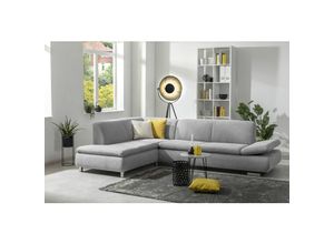 4052431147195 - Terrence Ecksofa links mit Sofa 25-Sitzer rechts Flachgewebe hellgrau